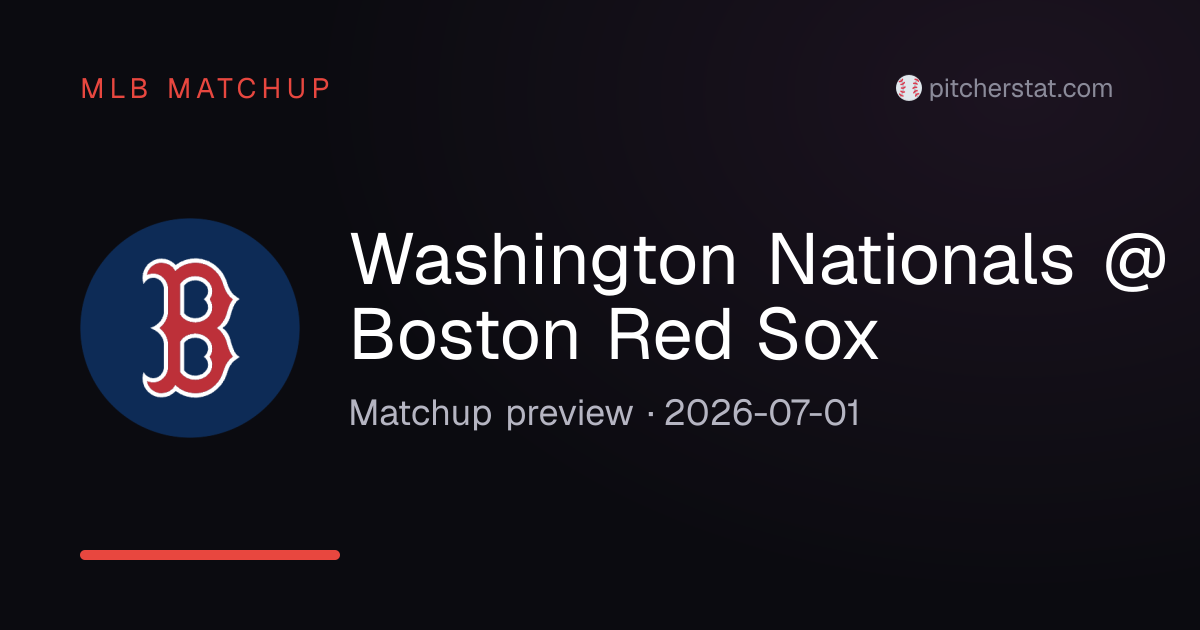 Washington Nationals vs Boston Red Sox Preview 2026-07-01 | pitcherstat.com